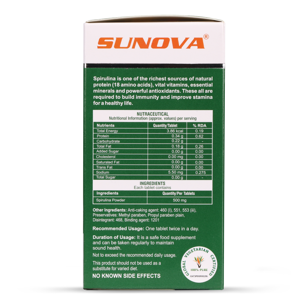 Spirulina Tablets | Natural Multivitamin & Vegan Superfood Supplement ...